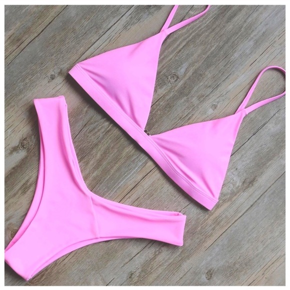 Swim | Bright Pink Bubble Gum Pink Brazilian Bikini Set | Poshmark
